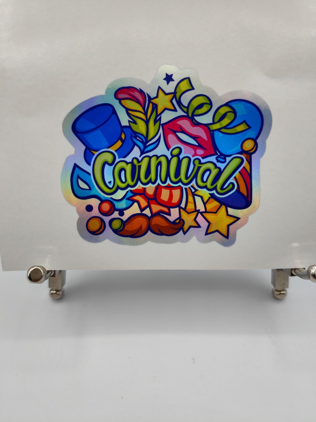 Colourful Carnival Sticker Label, Party Time, Dancing, Mardi Gras ...