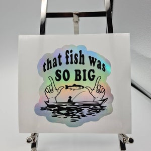 Big Fish Holographic Sticker, Fisherman, Fishing, Tackle Box Sticker ...