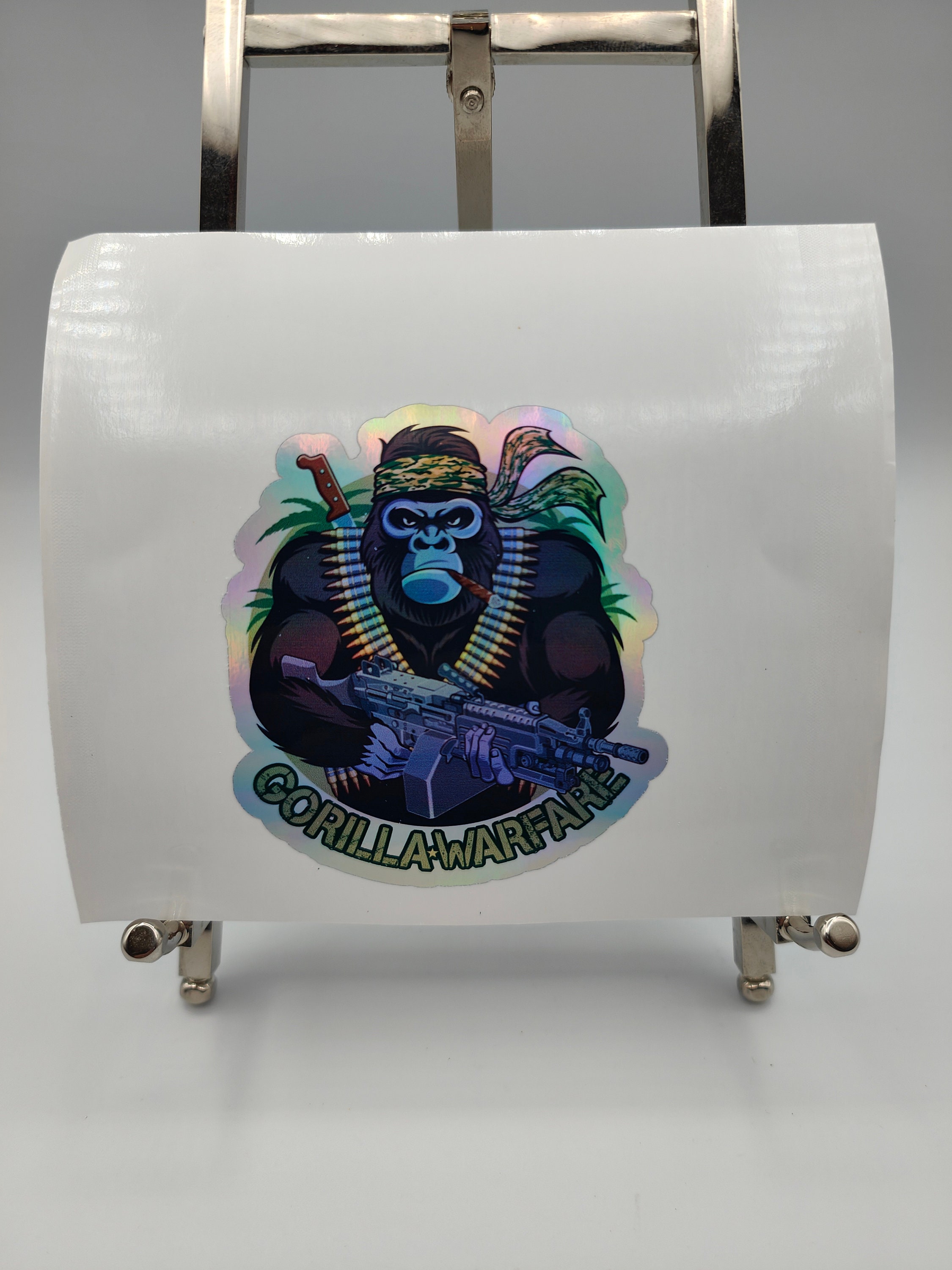 Gorilla Warfare, Holographic Sticker, Animal, Decals, Soldiers ...
