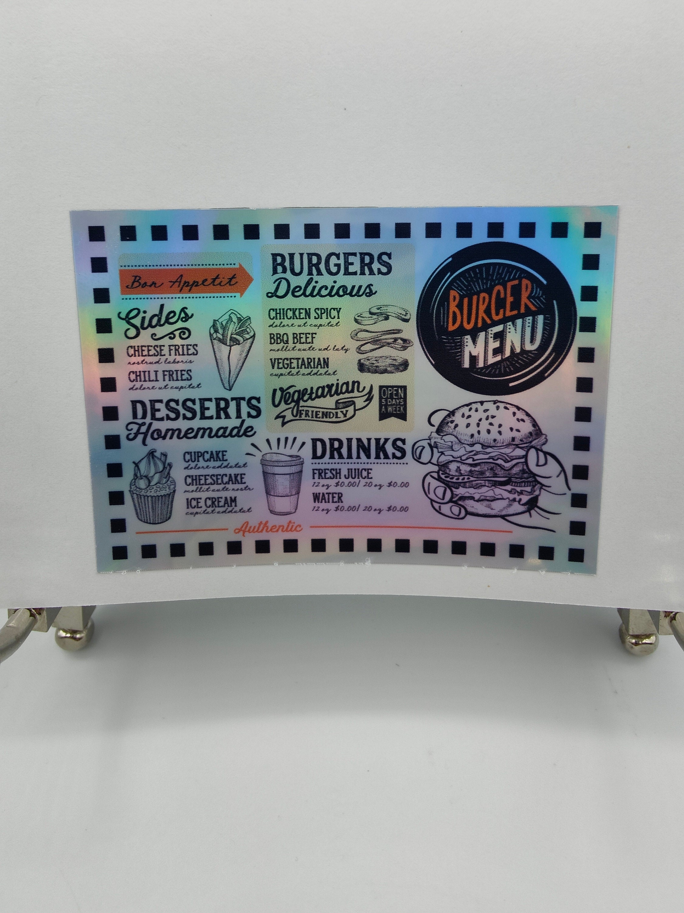 Retro American Diner Food Menu, Fast Food, Milkshakes, Burgers ...