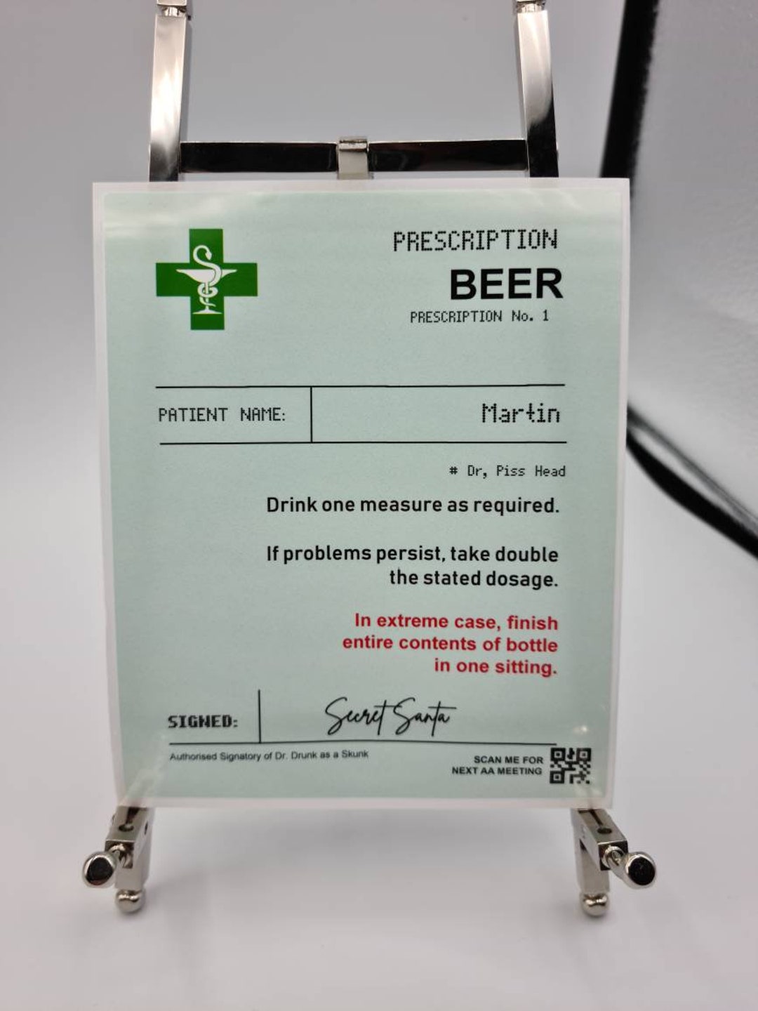 Personalised Prescription Beer Alcohol, Spirit, Bottle Custom White ...