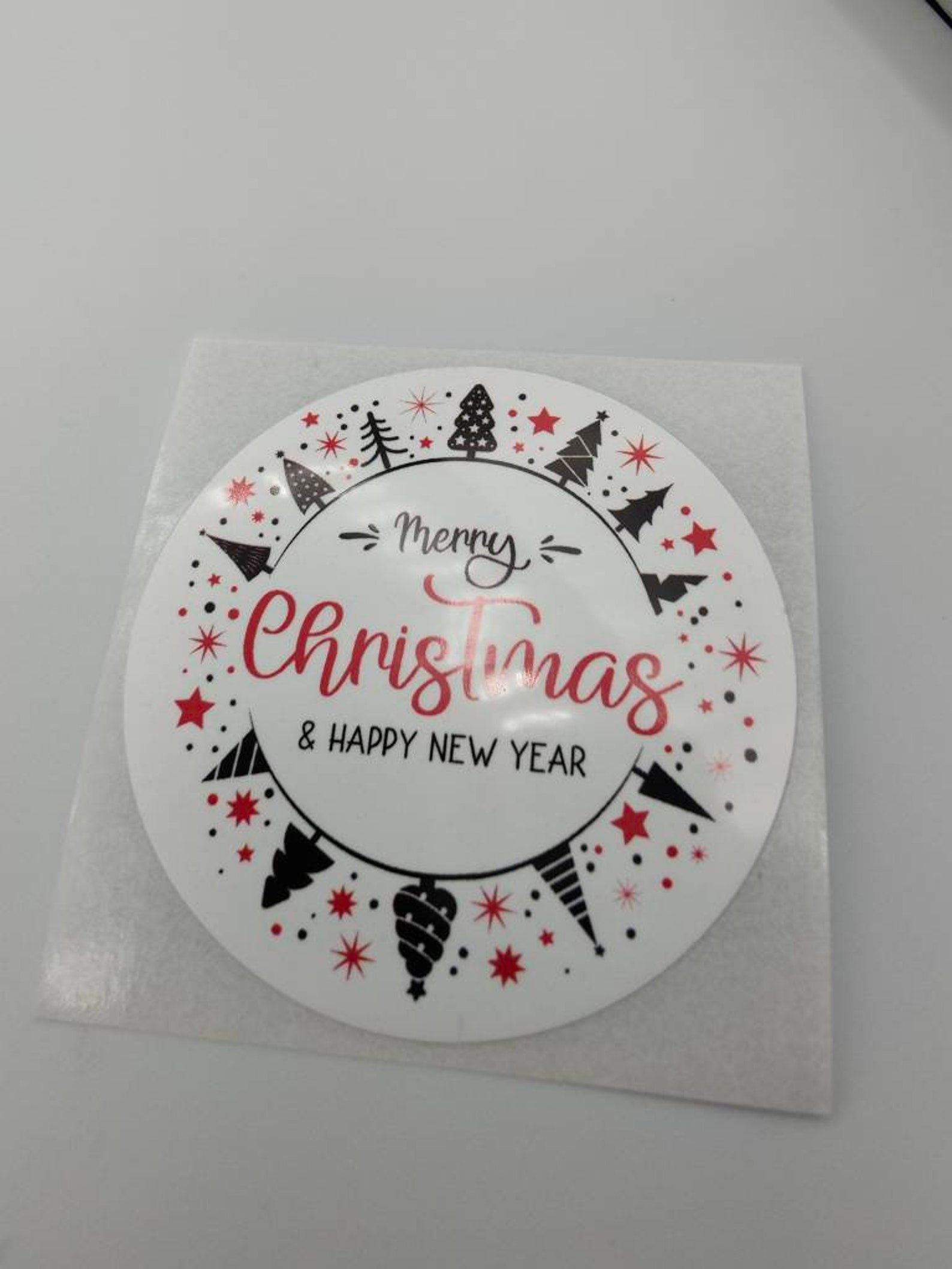 4 Sizes Merry Christmas Trees, Premium Satin Gloss White, Labels, Gift ...