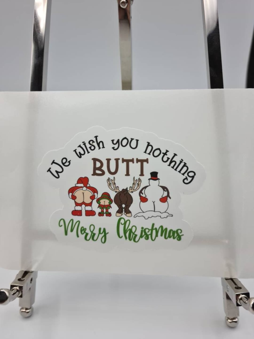 Butt Merry Christmas Sticker, Santa, Father Christmas, Present Label ...