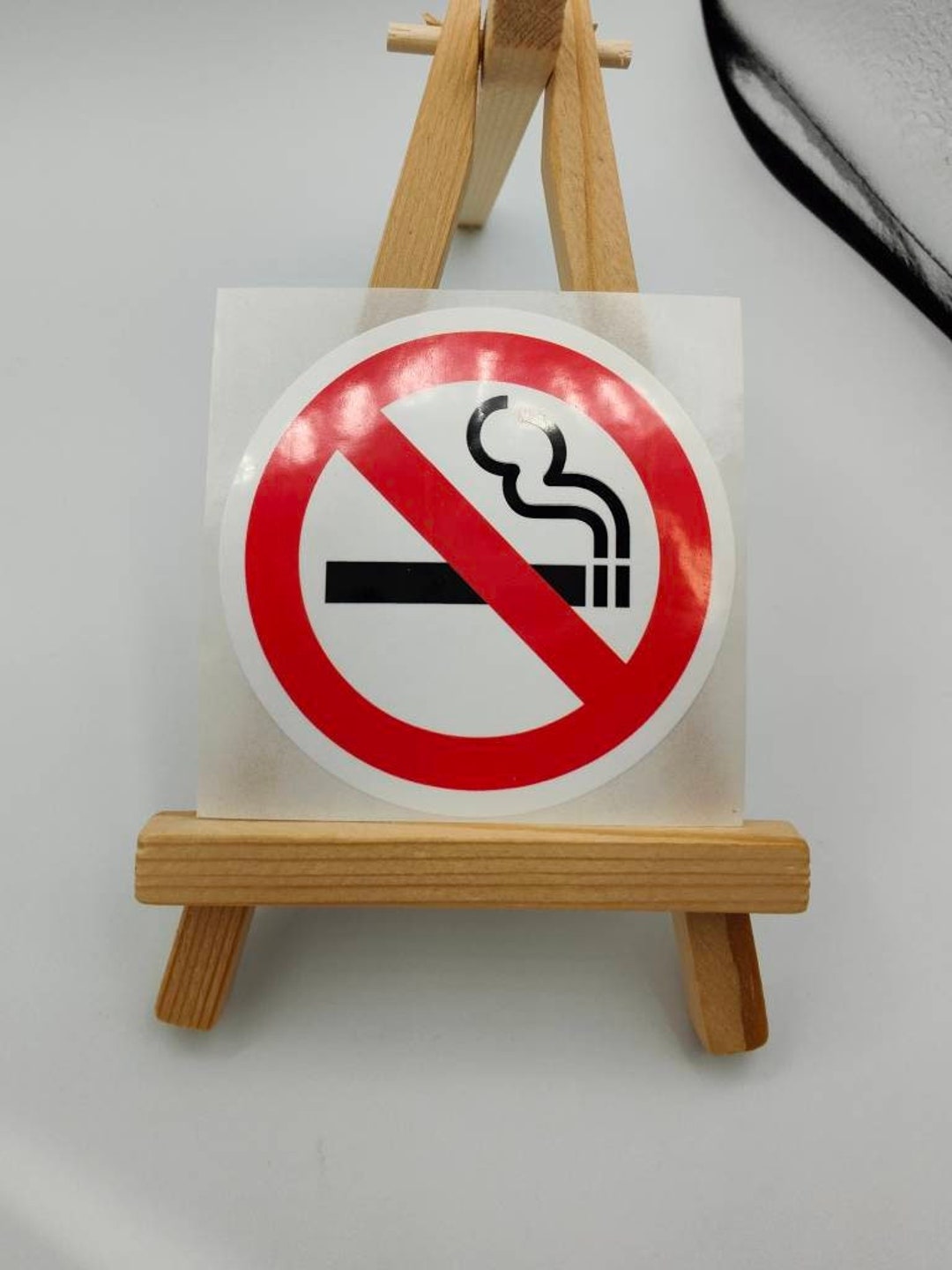 5 Sizes No Smoking Stickers Labels, Premium Gloss White, Health Aware ...