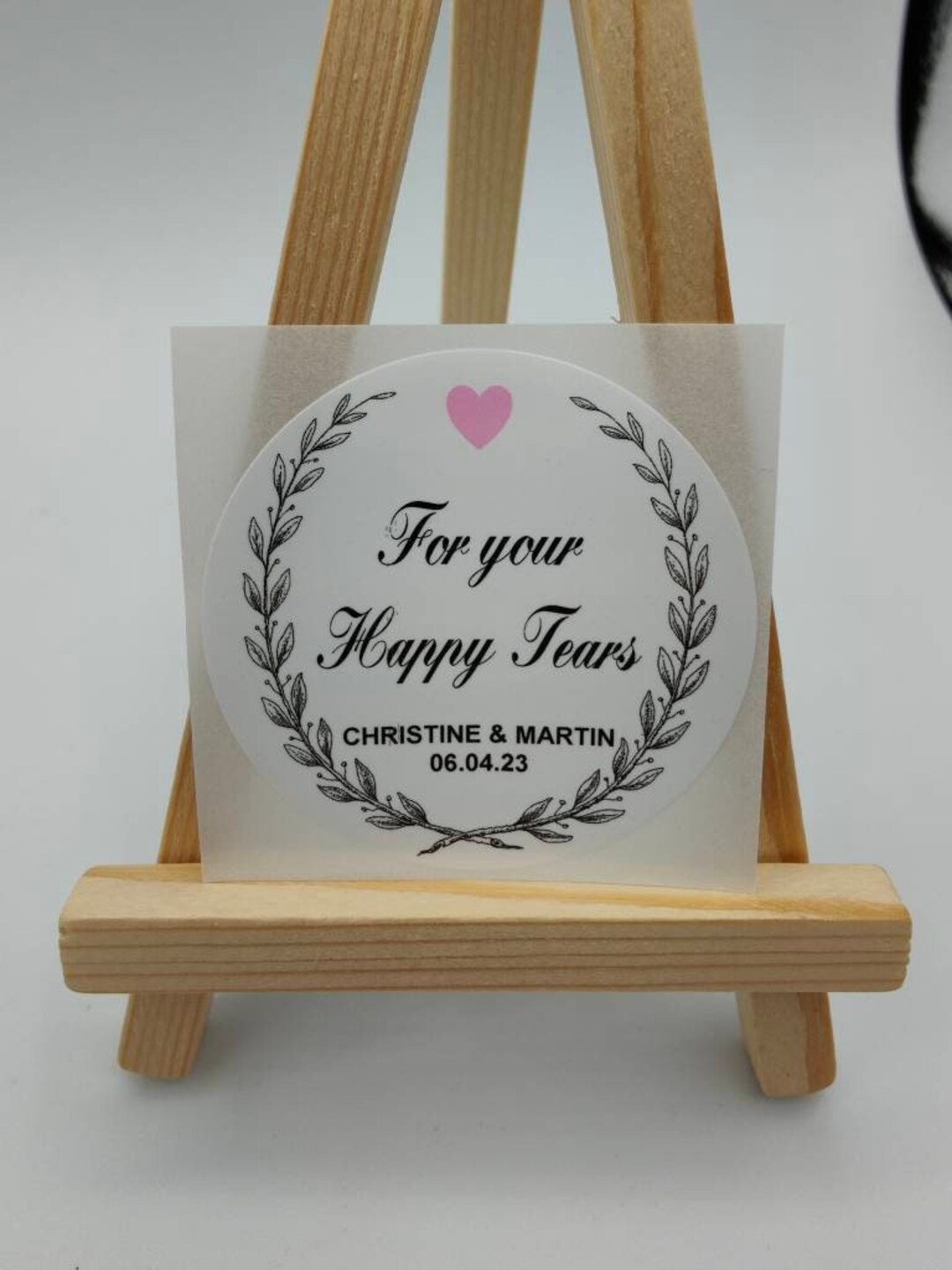 For Happy Tears Labels Stickers, Custom, White Premium Satin Gloss Poly ...