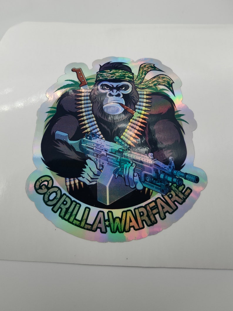 Gorilla Warfare Holographic Sticker Animal Decals - Etsy