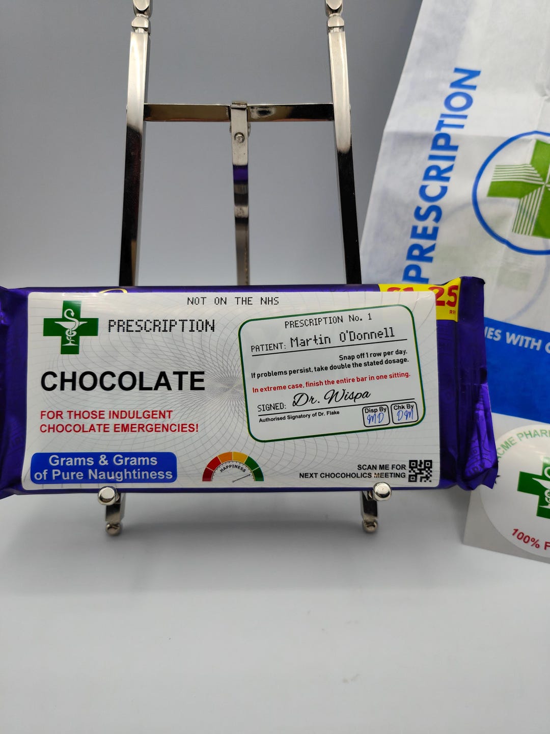 Prescription Chocolate Label Stickers, Sweets, Candy, Doctors Note ...