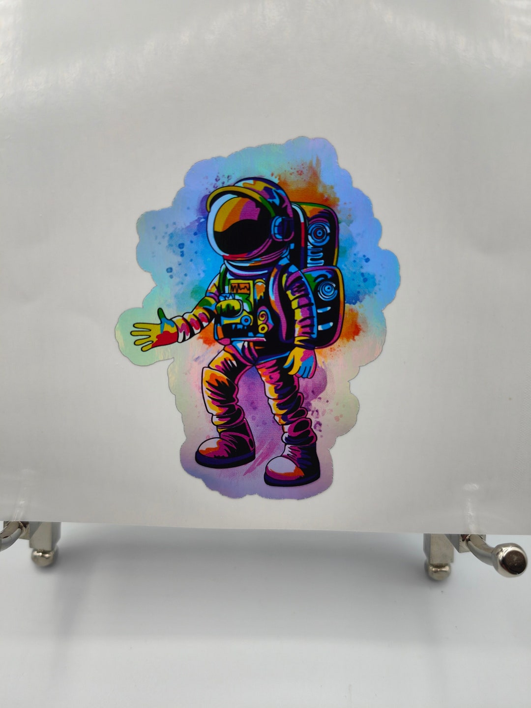 Neon Spaceman, Holographic Sticker, Astronaut, Space, Nasa, Travel ...
