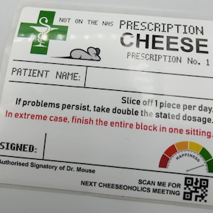 Personalised Cheese Prescription Label Stickers, Sweets, Pharmacy, Get ...