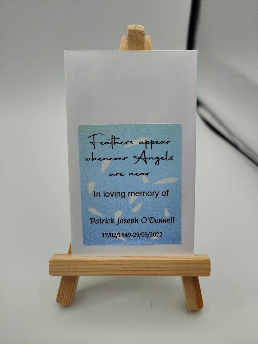 50 Feathers Appear, Funeral Pocket Envelope With Marabou Feather ...
