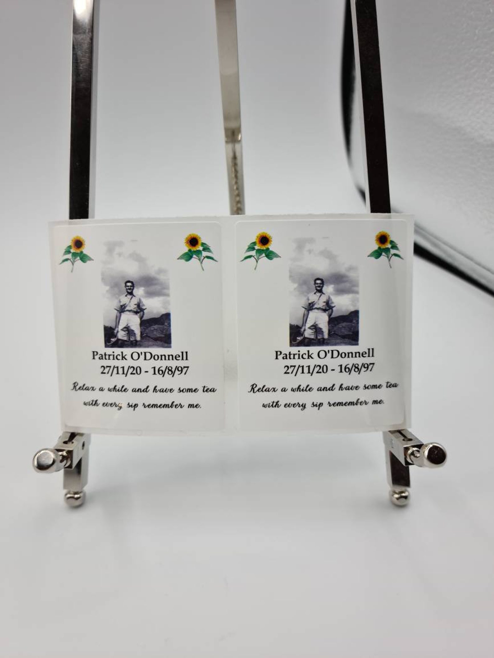 Funeral Memorial Tea Bag White Envelopes, Custom Personalised Envelopes ...