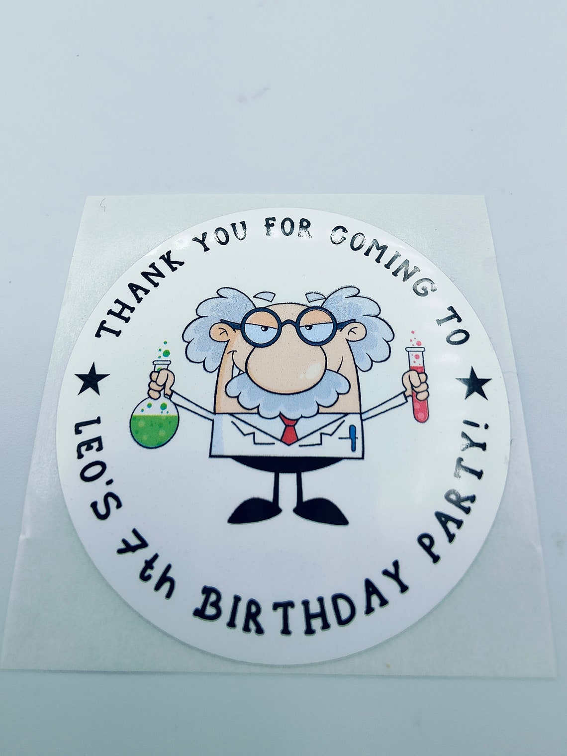 Mad Scientist Party Birthday Labels Stickers, Gift Bag Stickers ...