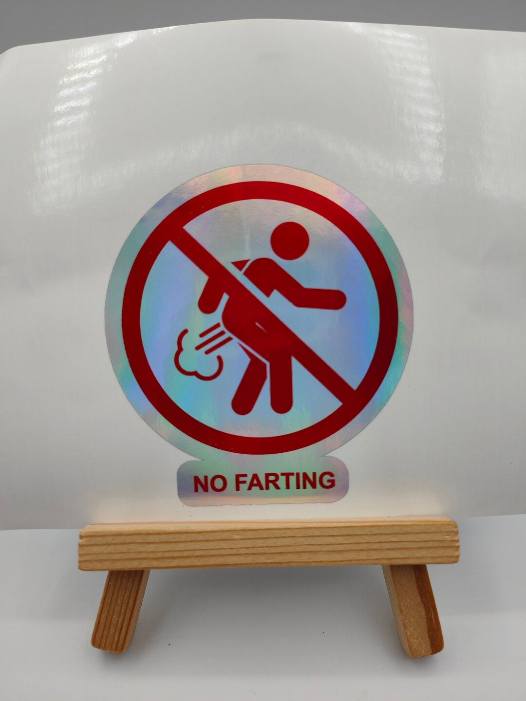 No Farting Sticker, Holographic Sticker, Warning Stickers, Fresh Air ...