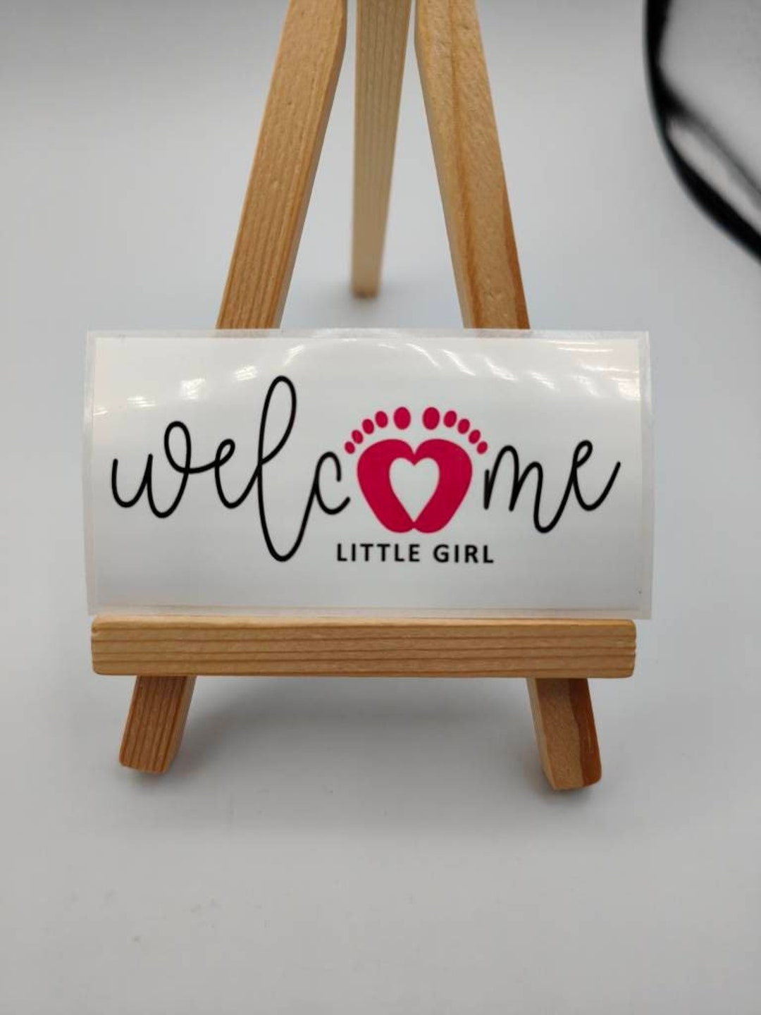Welcome Little Girl Baby, Sticker Labels, Favors, Mini Champagne ...