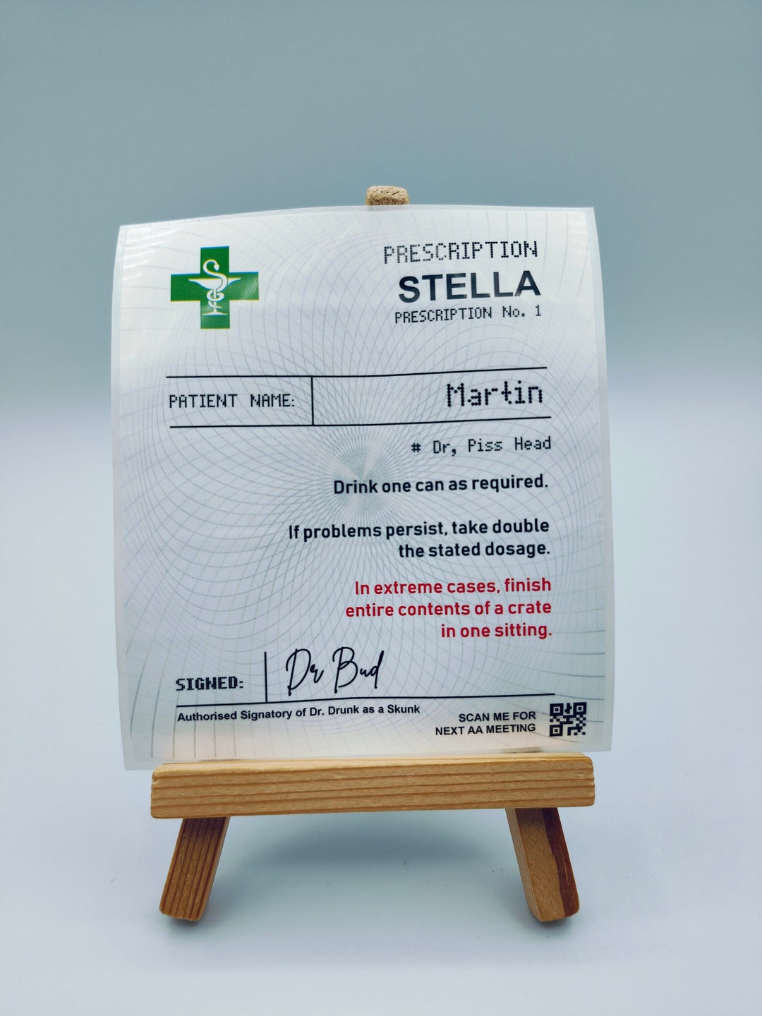 Personalised Prescription Stella Lager, Drinks, Alcohol, Bottle Custom ...