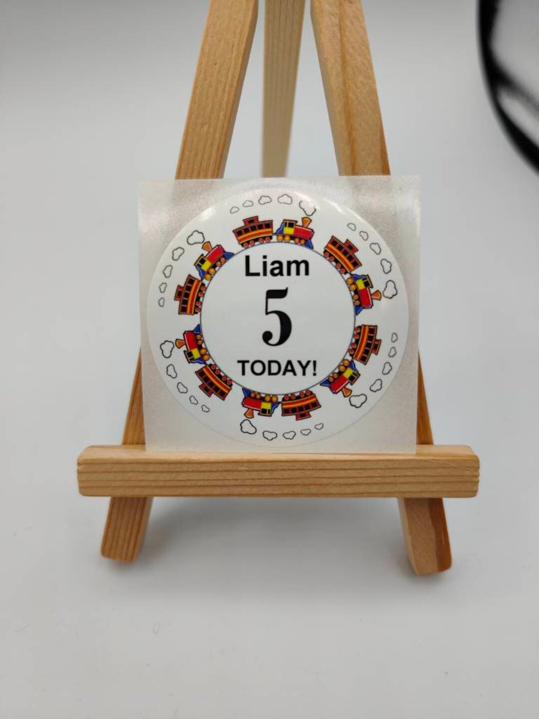 Trains Birthday Labels Stickers, White Premium Satin Gloss Poly ...