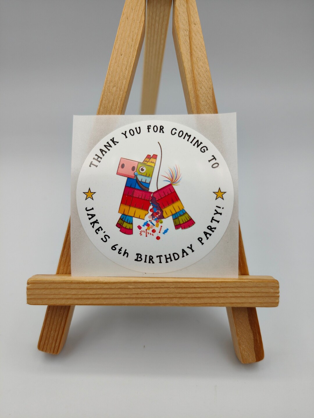 Pinata Birthday Labels Stickers, White Premium Satin Gloss Poly ...