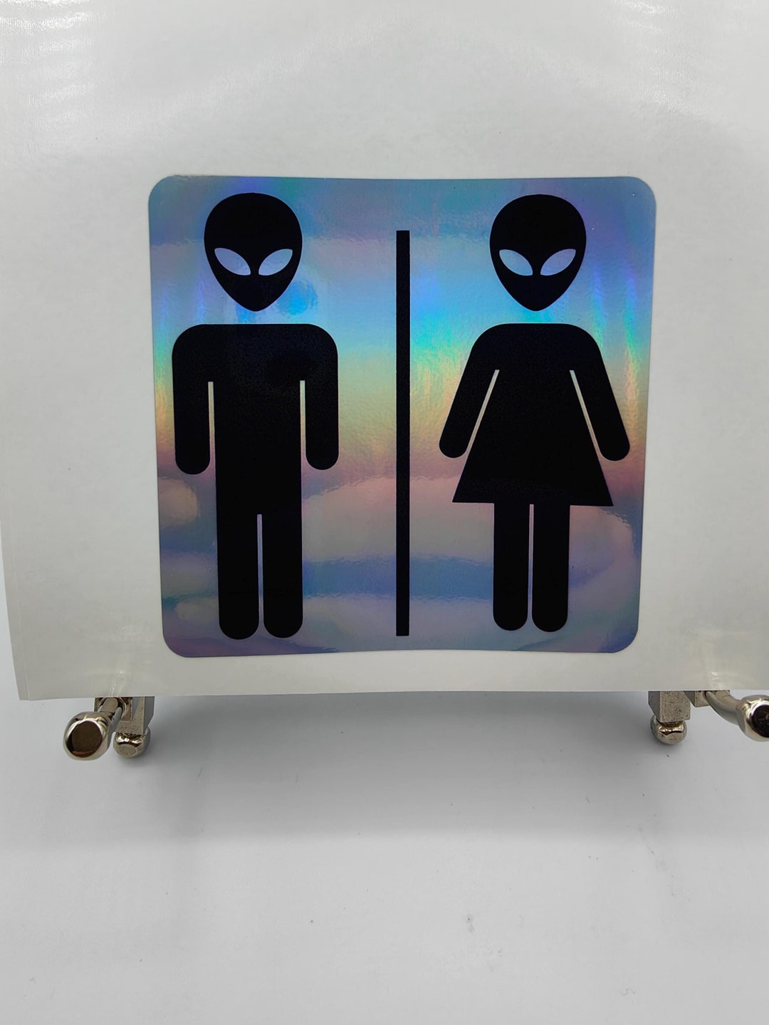 Alien WC Toilet Sign, Area 51, Funny Toilet Sign, Holographic, Aliens ...