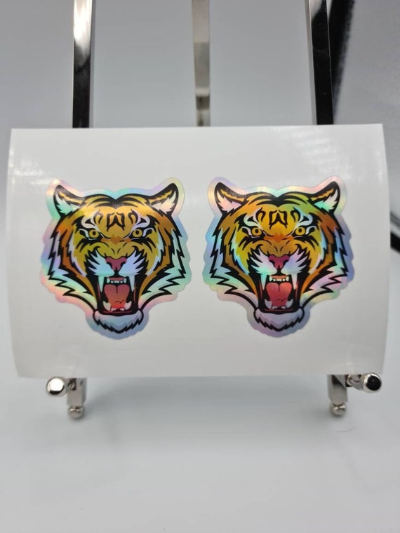 Tiger Head Roar Holographic Sticker Animals Jungle Cats - Etsy