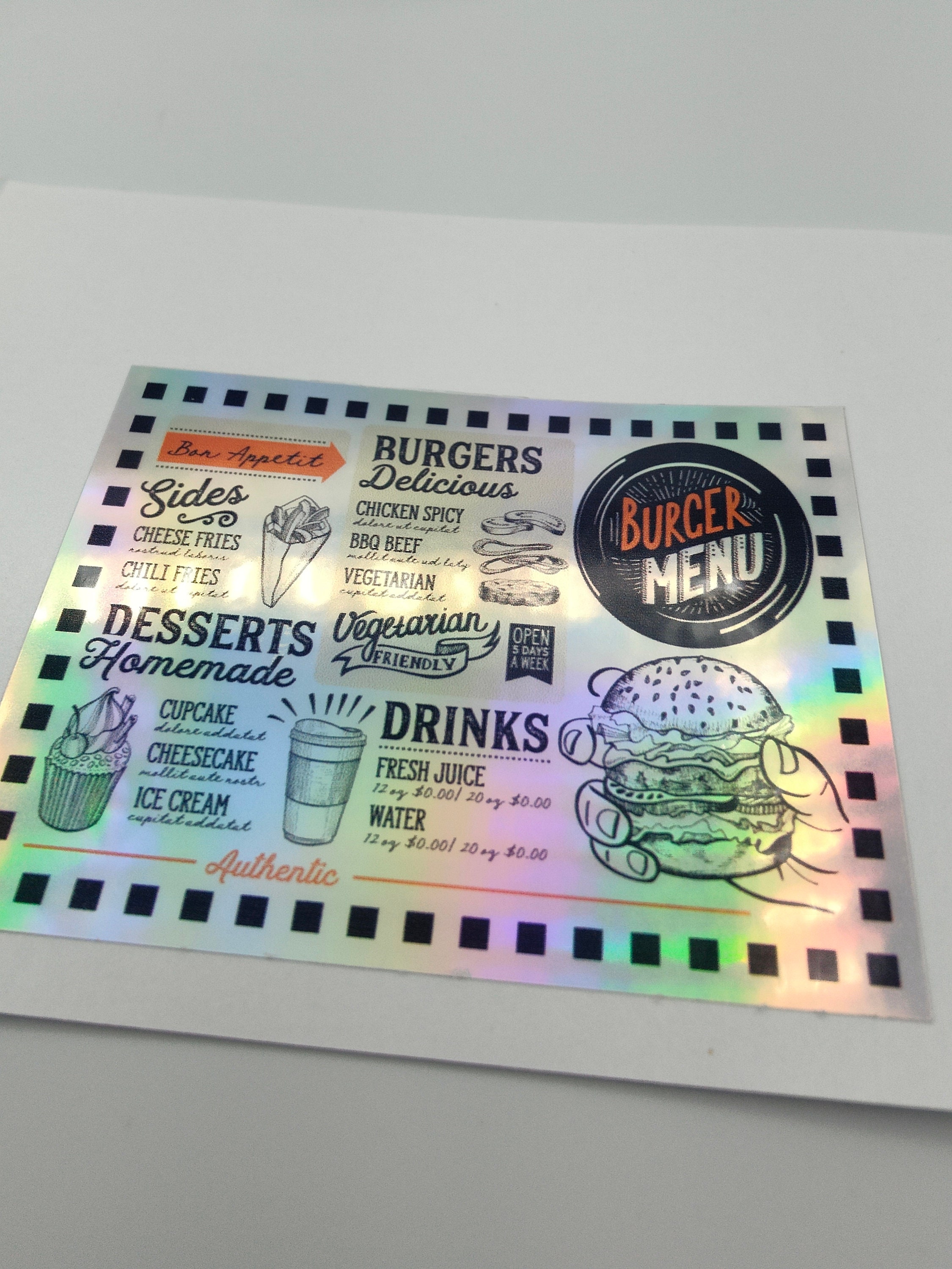 Retro American Diner Food Menu, Fast Food, Milkshakes, Burgers ...