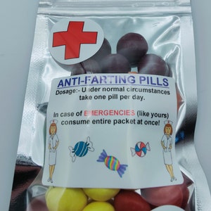 Joke Anti-farting Pills, Funny Gift, Sweets, Novelty, Cheeky Rude Gifts ...