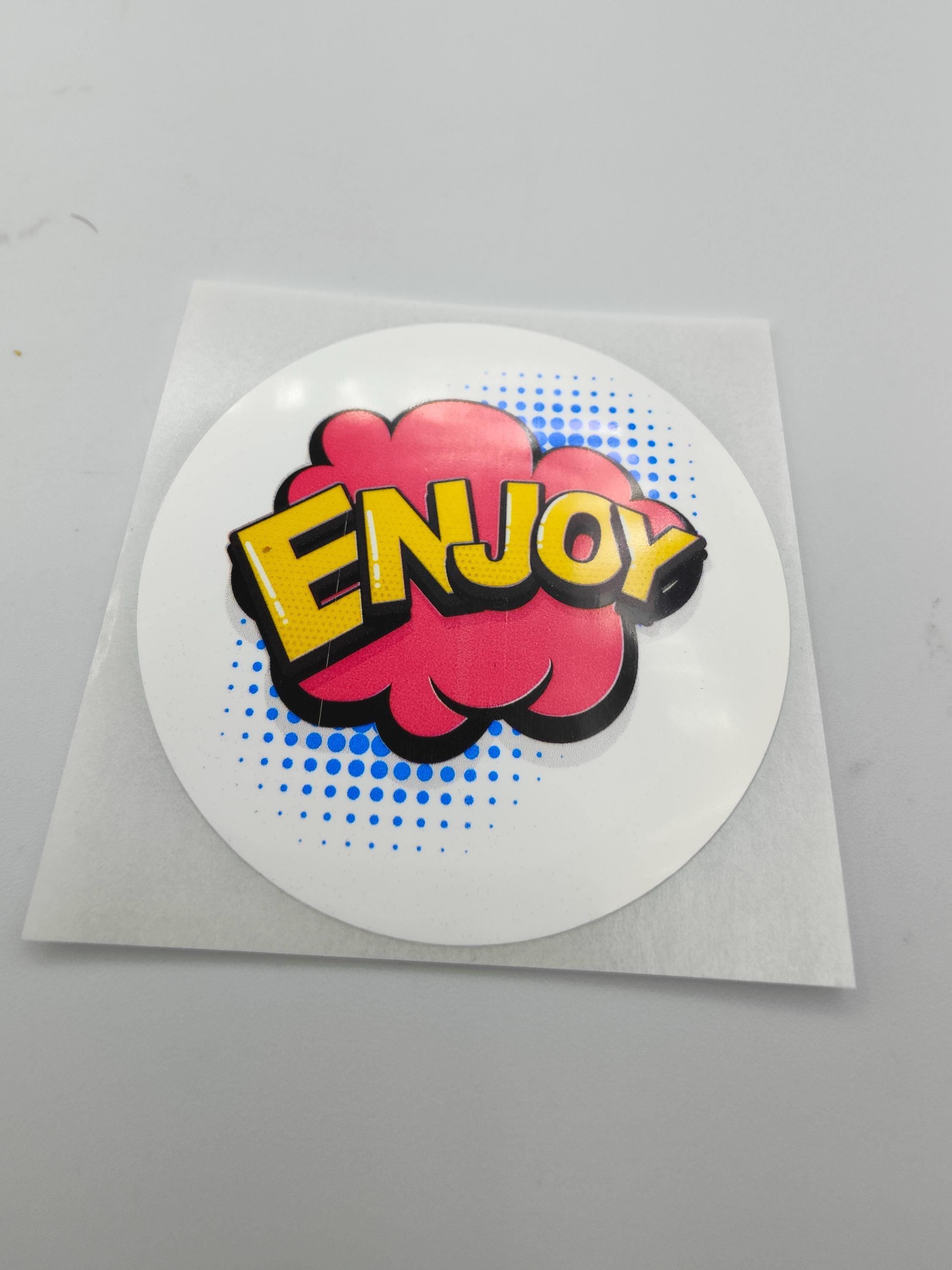 Pop Art Enjoy Sticker Labels, Gift Stickers, Present Stickers, Wrapping ...