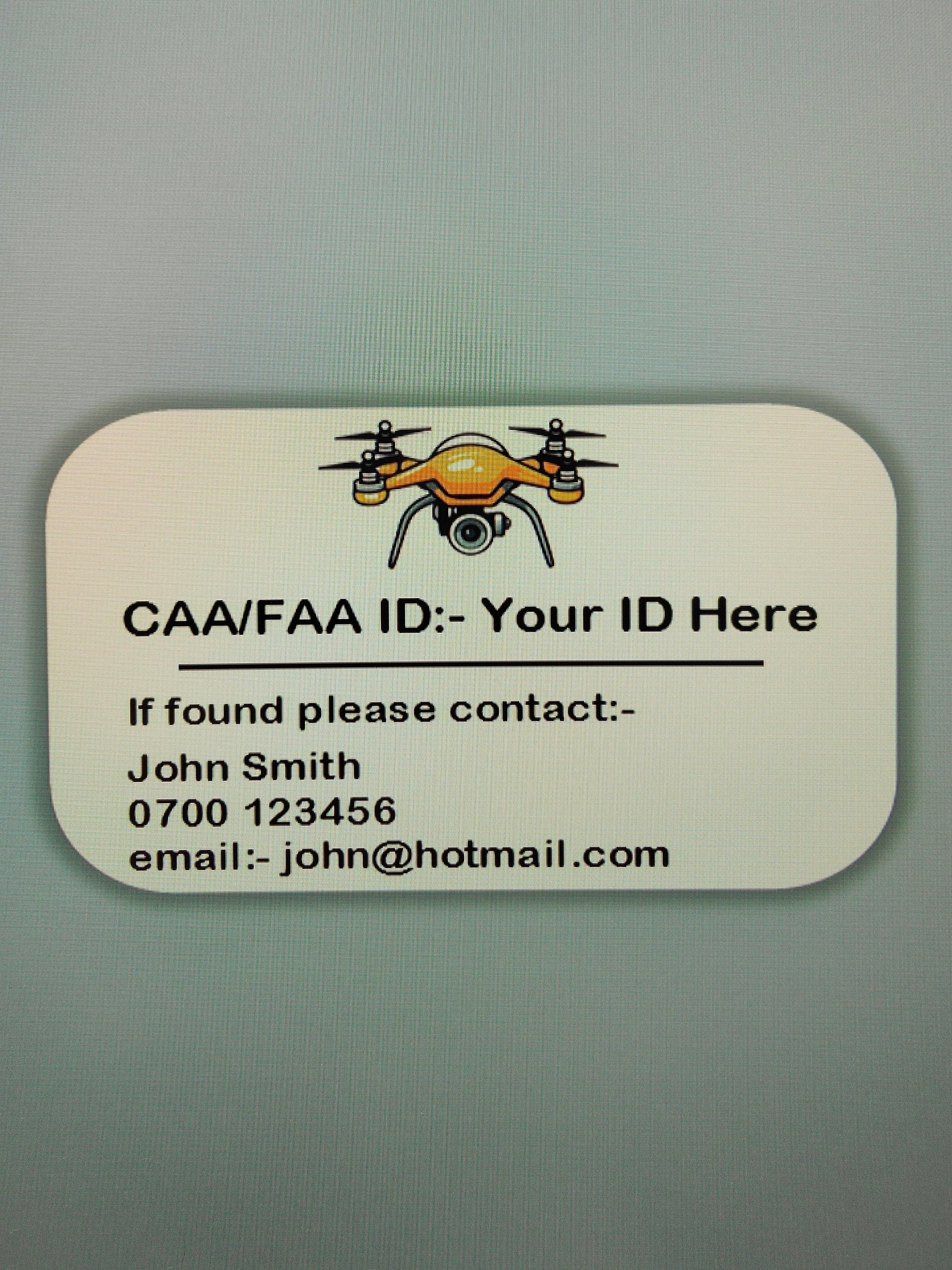 Drone ID Sticker Set, Weather Resistant FAA/CAA Registration Decals for ...