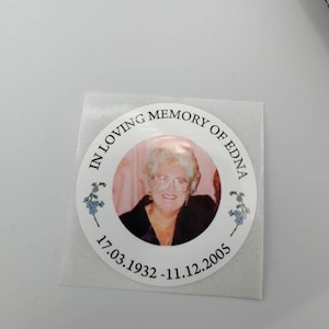 In Loving Memory Of, Funeral Stickers, Memorial Stickers, Photo ...