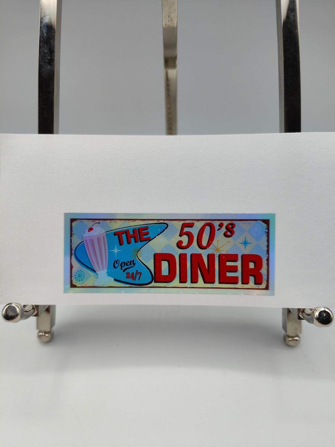 Retro 50's American Diner Sign, Fast Food, Milkshakes, Holographic ...