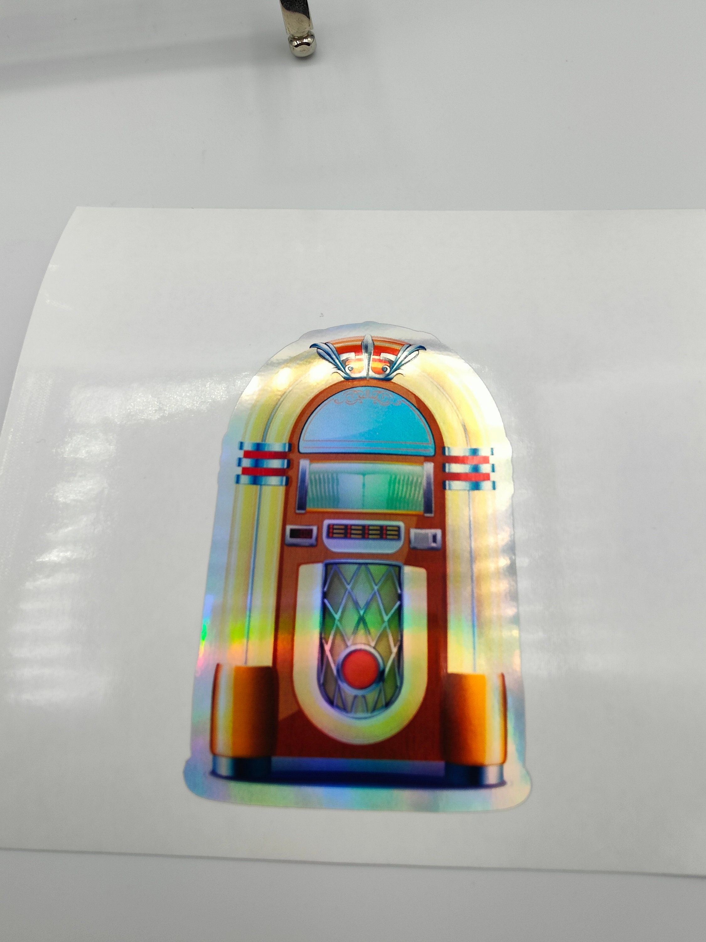 Retro Jukebox, Wurlitzer, Holographic Sticker, Music Machine, 45 Record ...