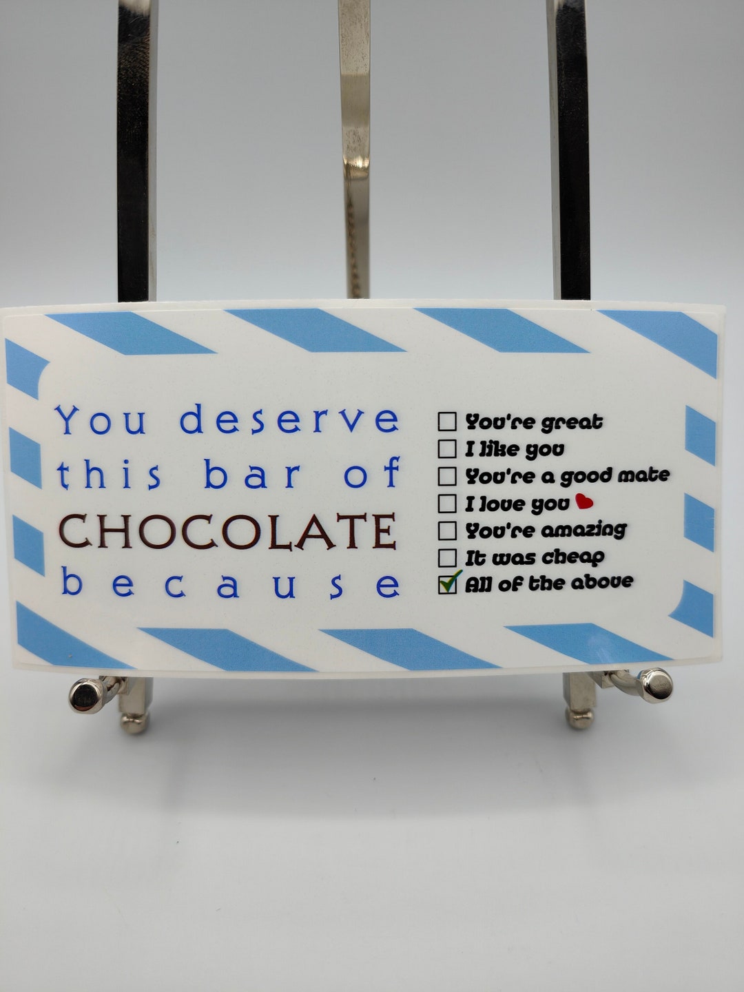 Funny Humorous Chocolate Bar Wrapper T Fun Novelty Ts Party Sweet Stickers Stocking