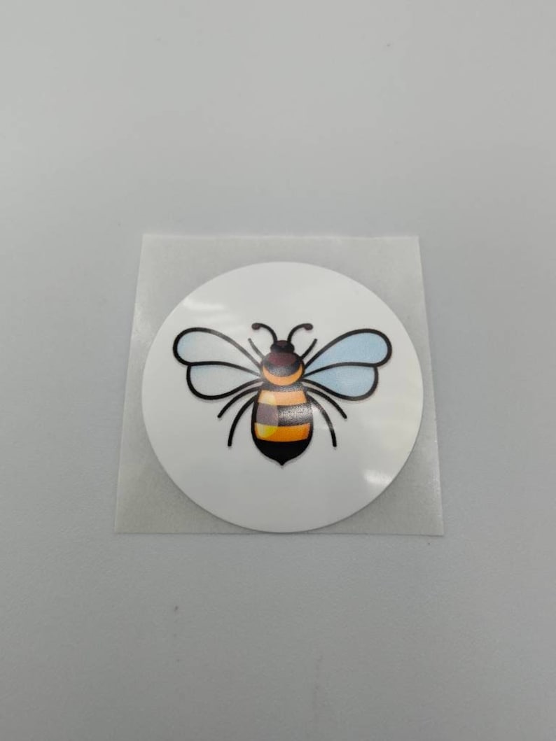 Honey Bee Round Labels Mini Jam Jar Lids Premium Satin - Etsy UK