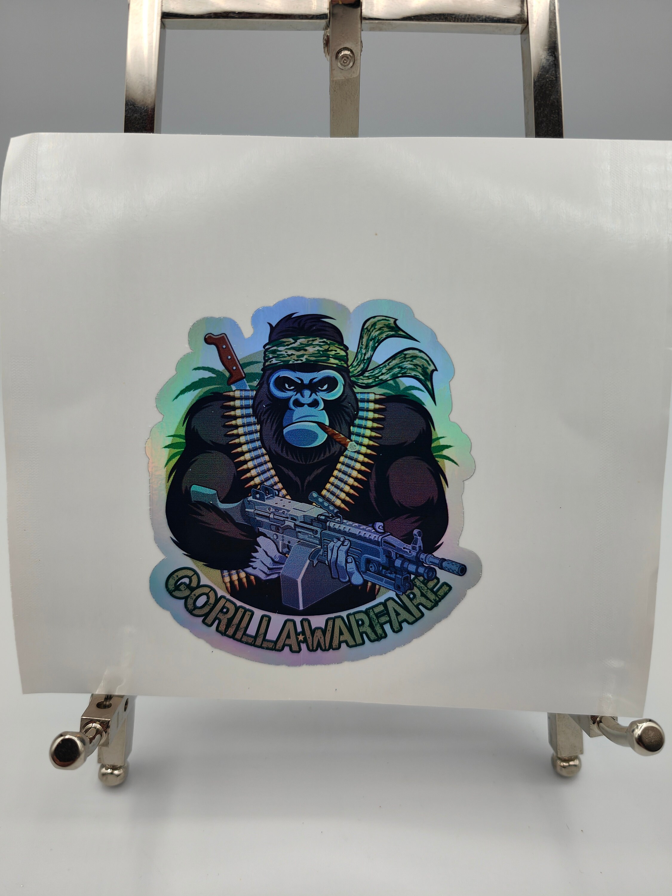 Gorilla Warfare, Holographic Sticker, Animal, Decals, Soldiers ...