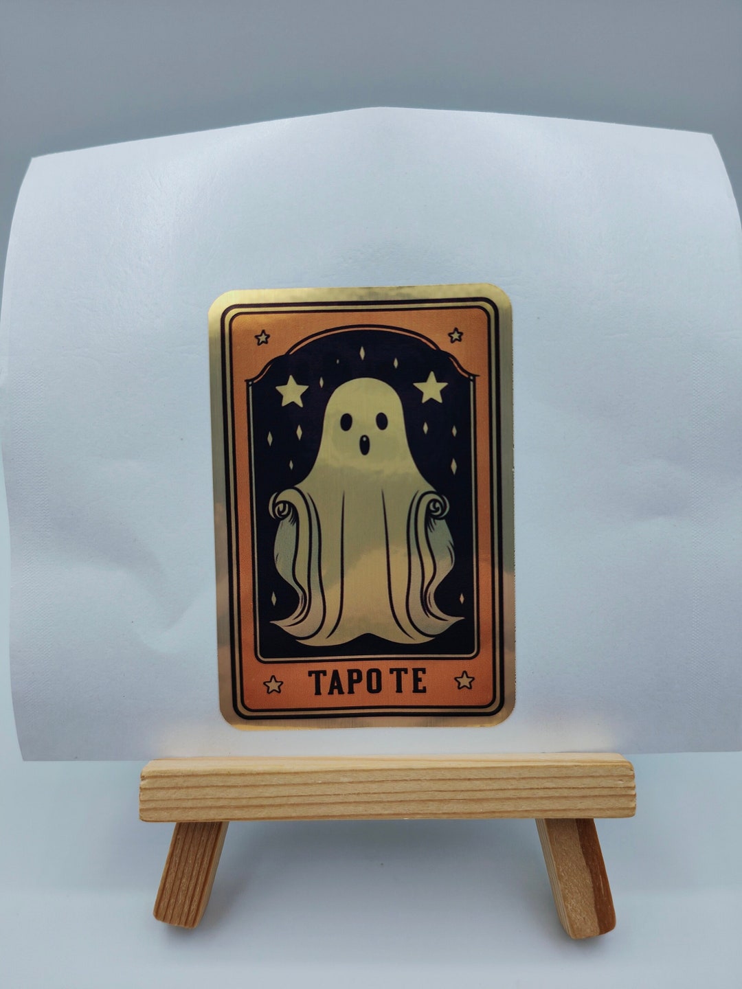 Star Ghost Tarot Card, Halloween, Spooky, Metallic Gold Sticker, Dead ...