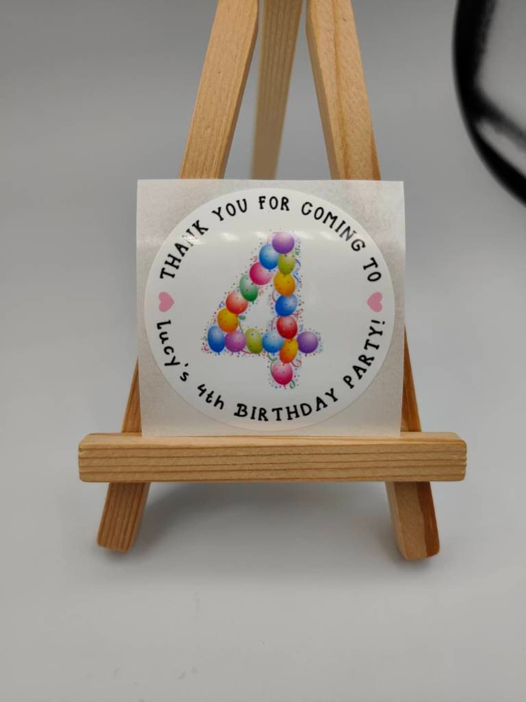 Number Balloons Birthday Labels Stickers, Premium Satin Gloss Poly ...