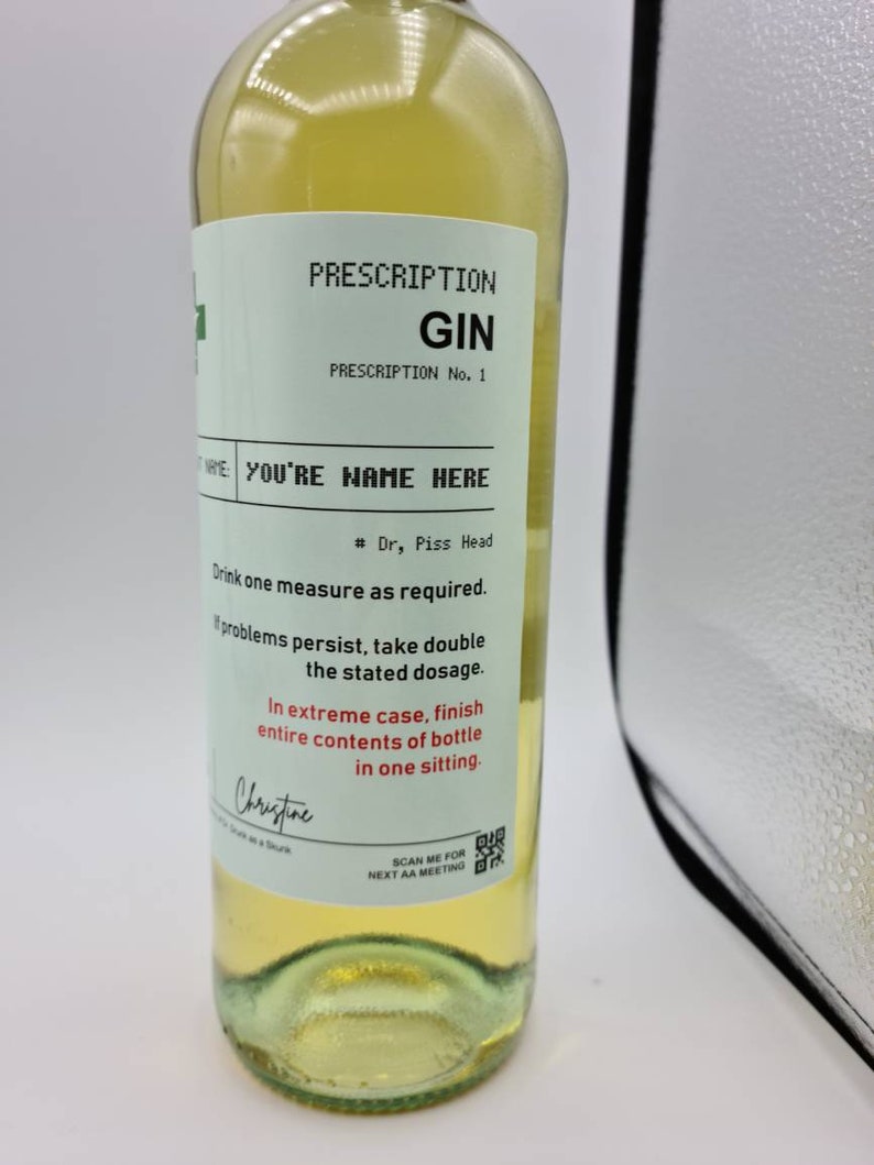 Personalised Prescription Tequila Alcohol Spirit Bottle - Etsy