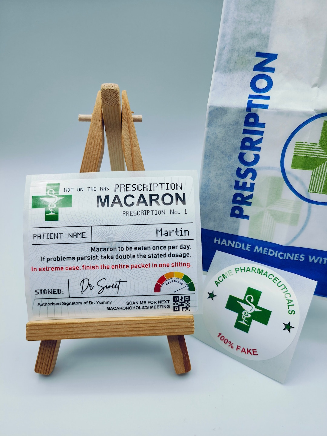 Personalised Macaron Prescription Label + Prescription Bag, Stickers ...