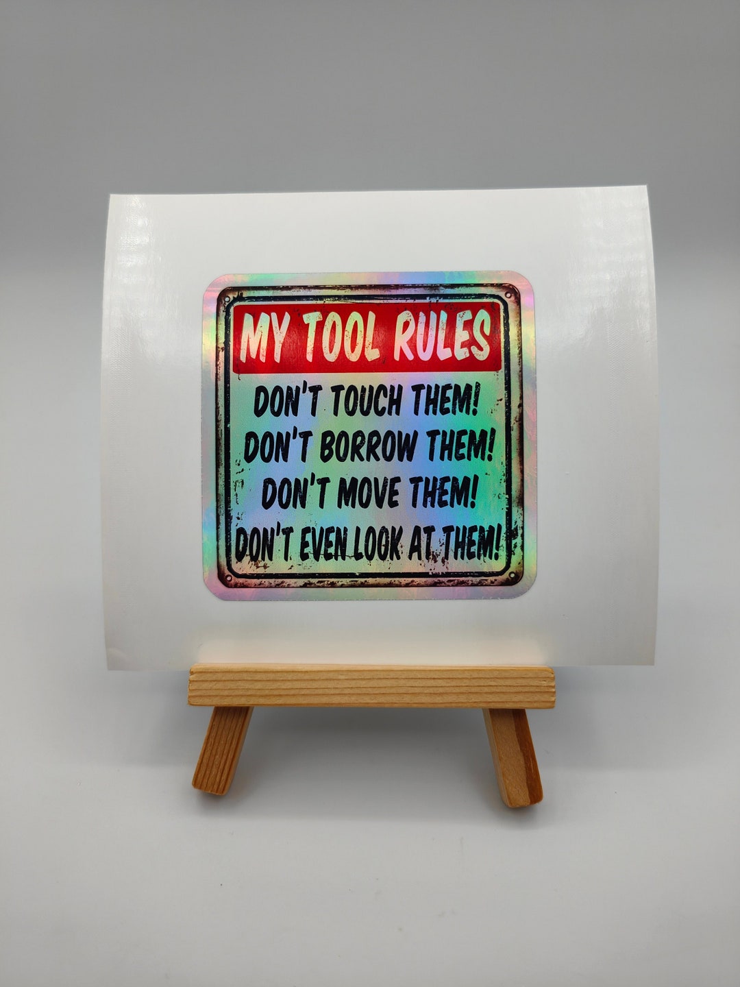 Fun My Tool Rules, Holographic, Garage, Stickers, Decals, Labels ...