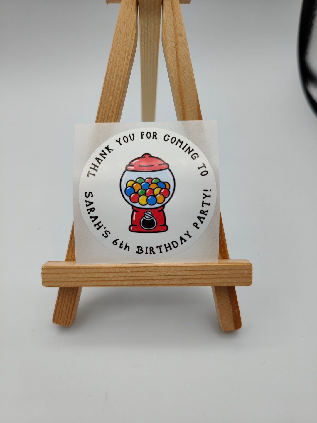 Gumball Machine,birthday Labels Stickers, Premium Satin Gloss Poly ...
