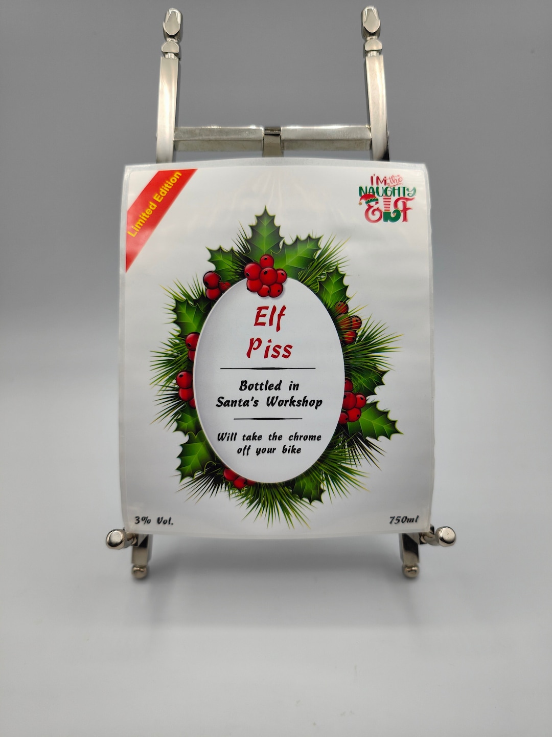 2 X Elf Piss, Christmas Funny Novelty Wine Bottle Labels, Joke Humour ...