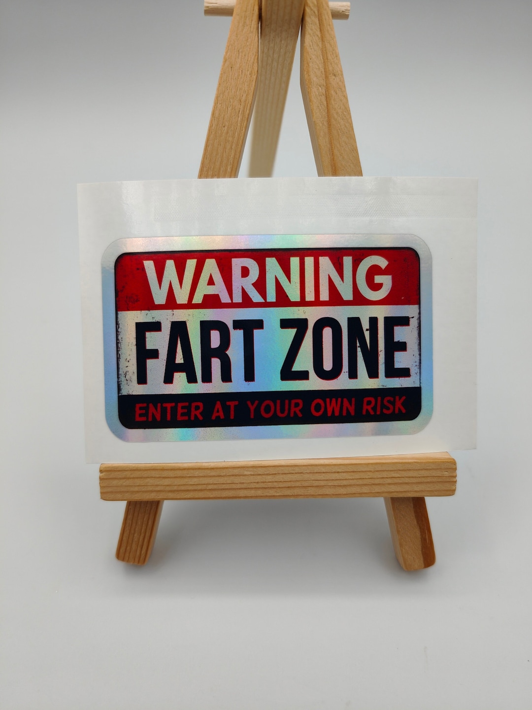 Warning Fart Zone, Holographic, Nasty Smells, Stickers, Decals, Labels ...