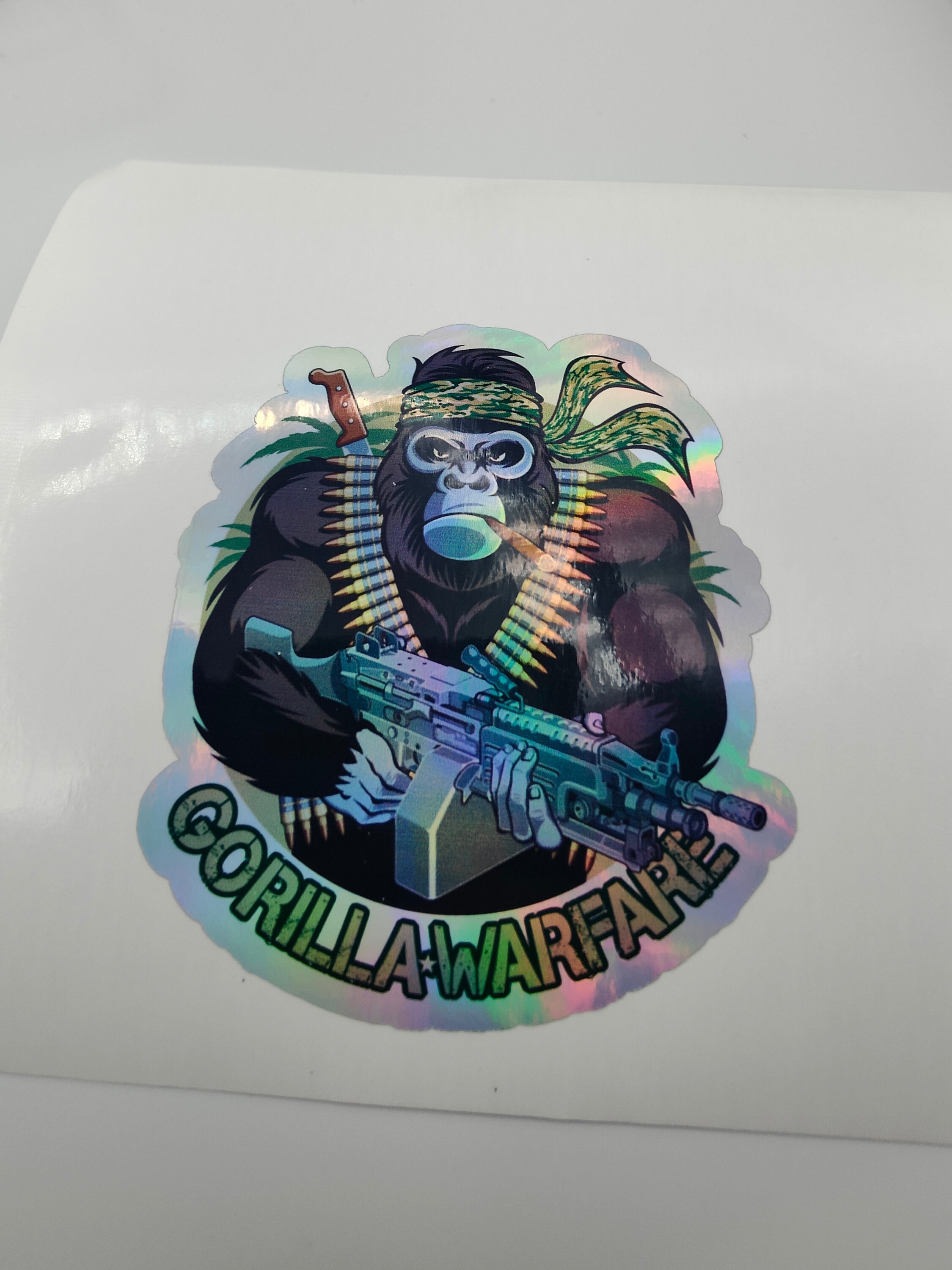 Gorilla Warfare, Holographic Sticker, Animal, Decals, Soldiers ...