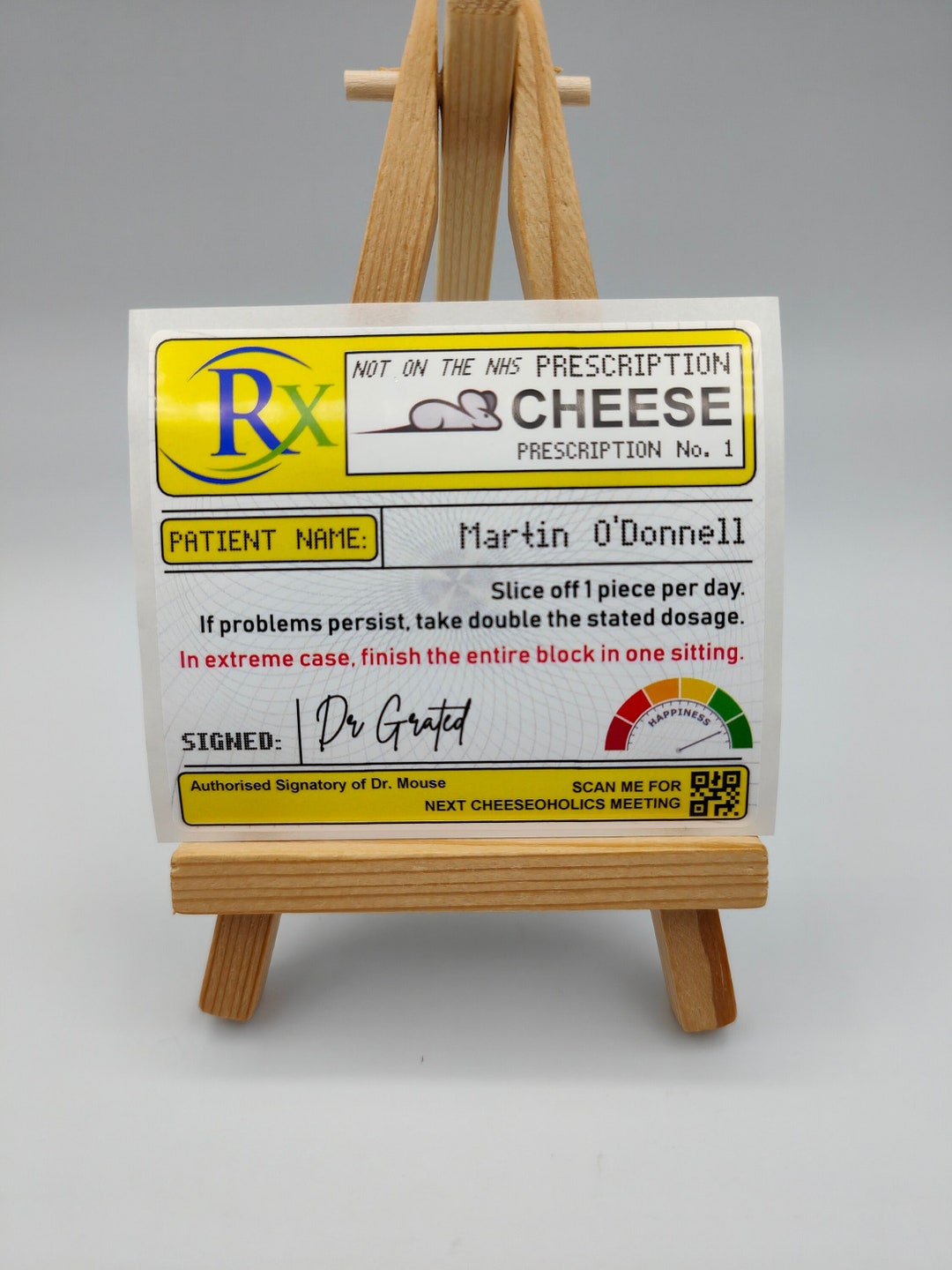 Personalised Cheese Prescription Label Stickers, Sweets, Pharmacy, Get ...