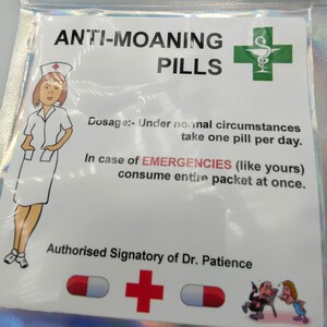 Joke Anti Moaning Pills, Fill Your Own, Sweets, Fun, Nagging, Bag of ...