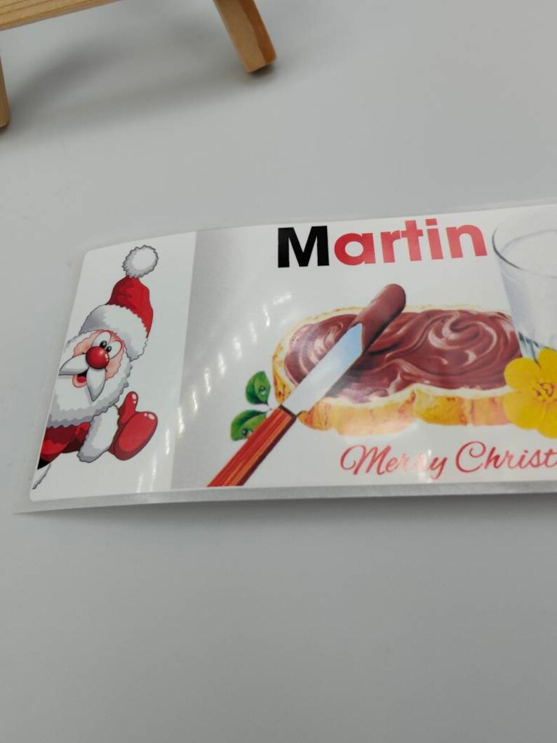 Santa Rudolph Xmas Nutella Jar Labels for 350g, Custom, Favors ...