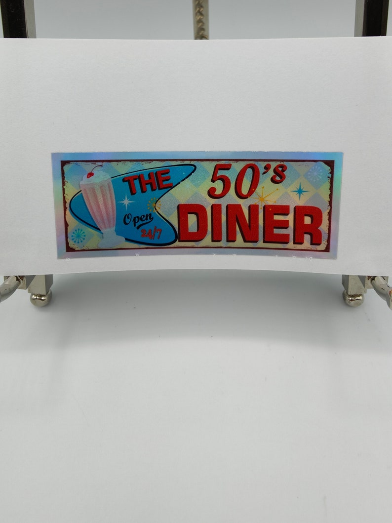 Retro 50's American Diner Sign, Fast Food, Milkshakes, Holographic ...