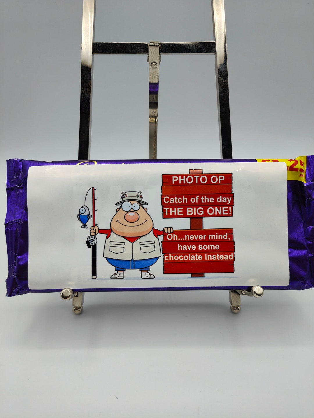 Happy Fishing Fisherman, Chocolate Bar Label, Gift, Fun Favours ...