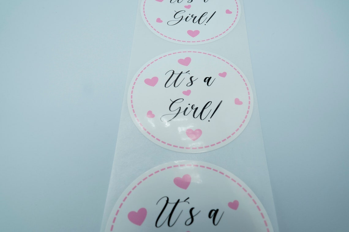 100mm It's A Girl Labels White Premium Satin Gloss Poly - Etsy