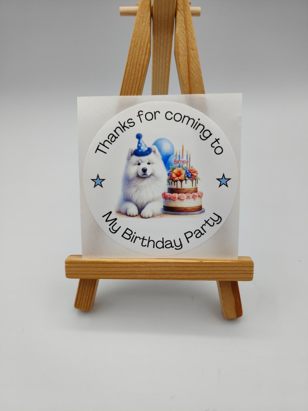 Cute Samoyed Dog Birthday Stickers, Labels, Gift Wrap Stickers ...