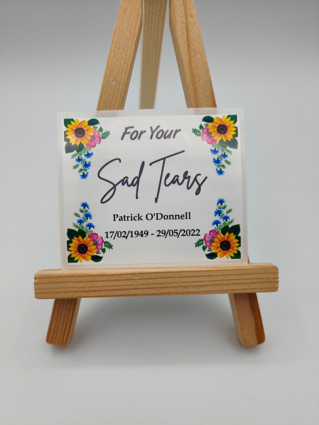 For Your Sad Tears, Funeral Memorial Tissues Envelopes, Custom ...